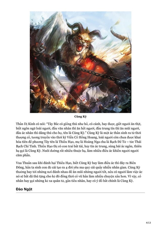 Truyền Thuyết Về Tứ Đại Hung Thú Thời Thượng Cổ | PDF