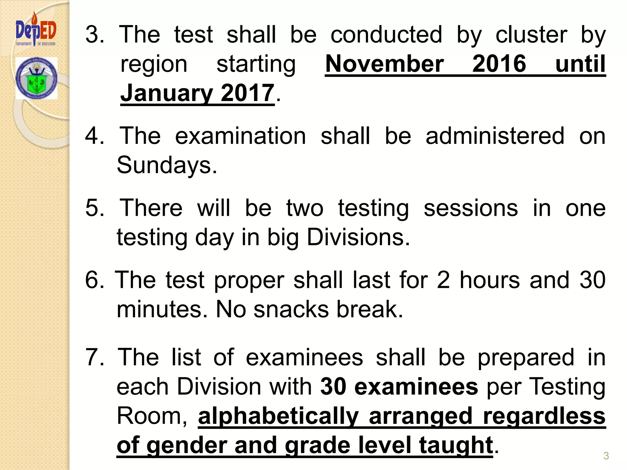 6 2016 Tept Pst Guidelines Edited 72815 Teachers English Proficiency Test Tept And Process 