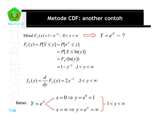 Transformasi Peubah Acak Teknik CDF | PDF