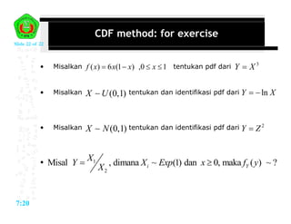 Transformasi Peubah Acak Teknik CDF | PDF