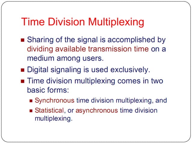 Multiplexing, Frequency Division Multiplexing (FDM), Time Division ...