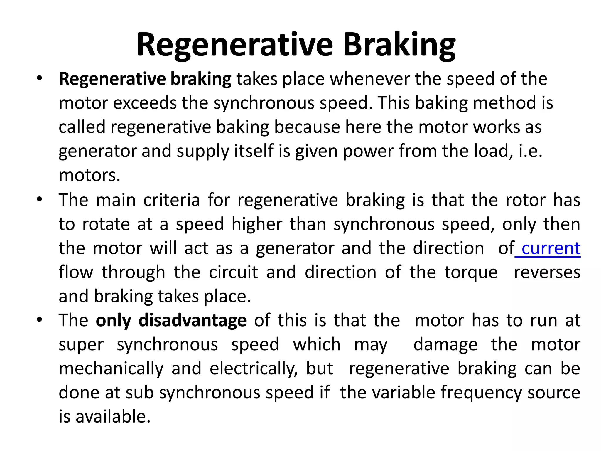 Breaking,Types of Electrical Braking system, Regenerative Braking ...