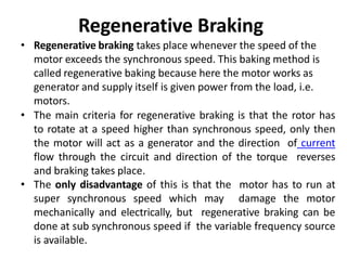 Breaking,Types of Electrical Braking system, Regenerative Braking ...