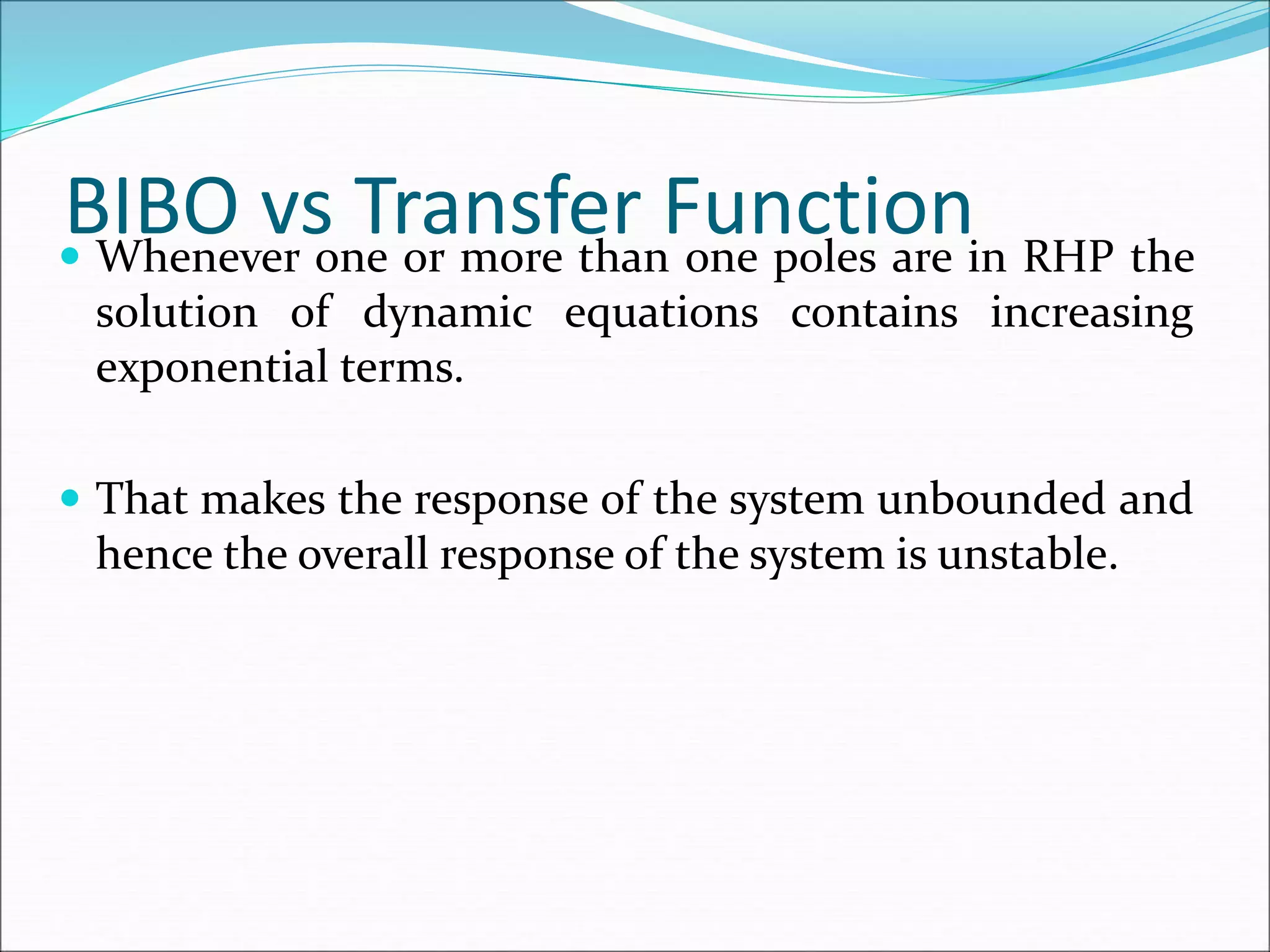 Transfer Function, Concepts of stability(critical, Absolute & Relative ...