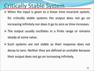 Transfer Function, Concepts of stability(critical, Absolute & Relative ...