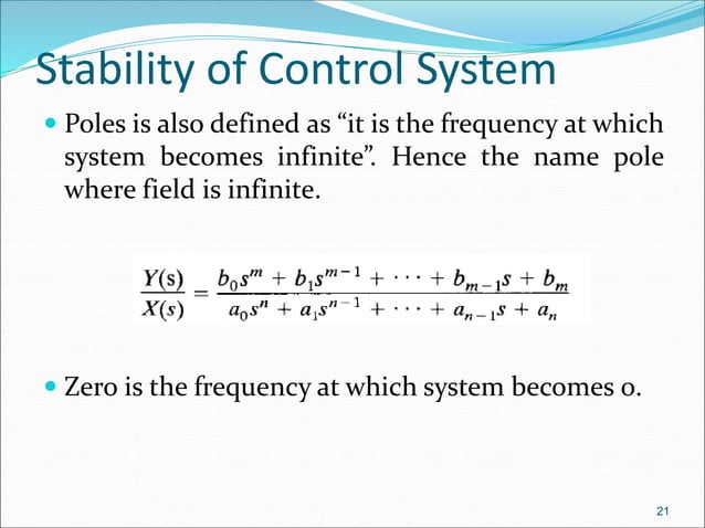 Transfer Function, Concepts of stability(critical, Absolute & Relative) Poles, Zeros Stability ...