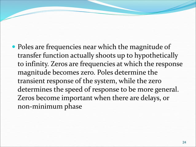 Transfer Function, Concepts of stability(critical, Absolute & Relative) Poles, Zeros Stability ...