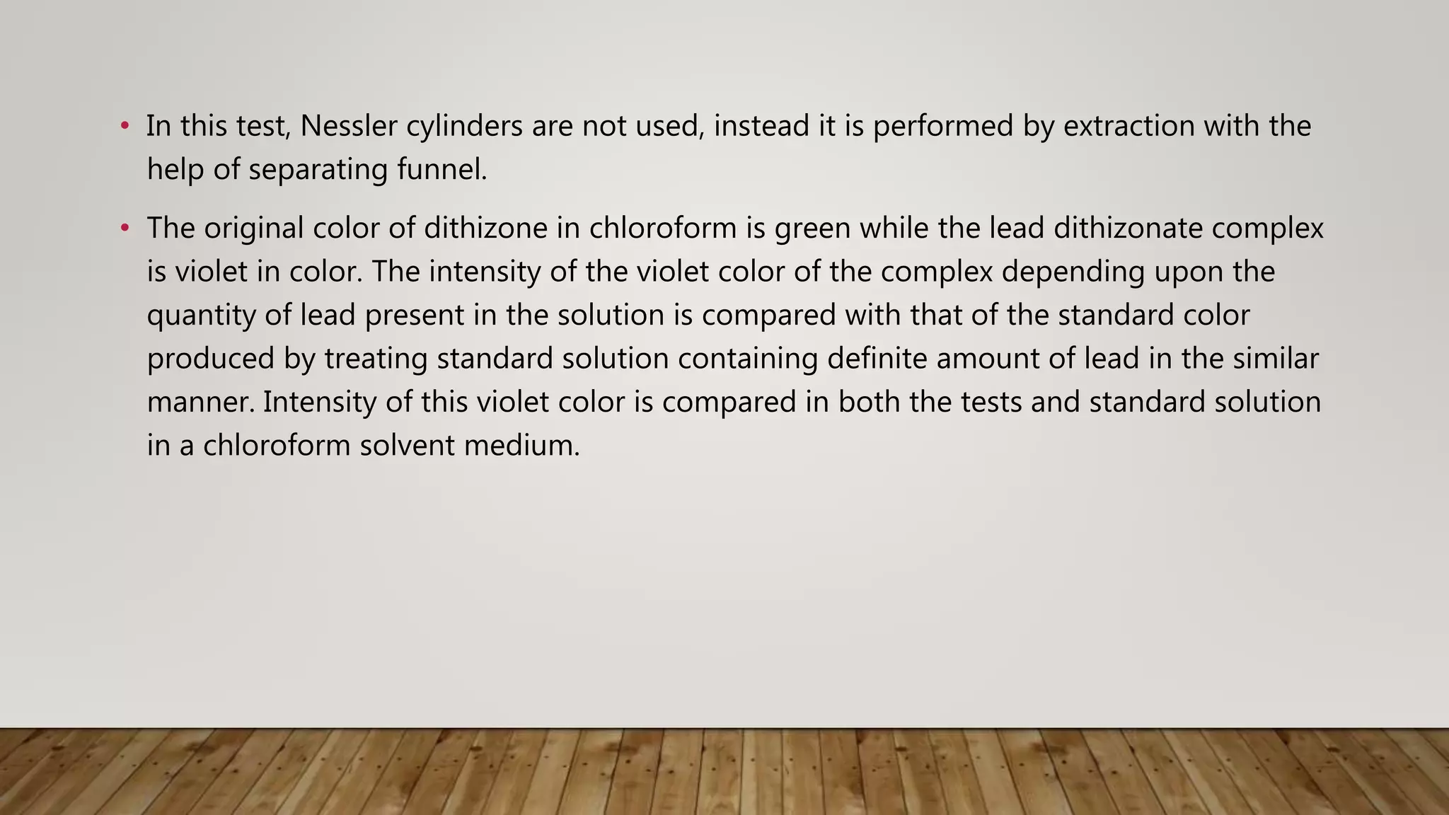 limit test for lead | PPTX