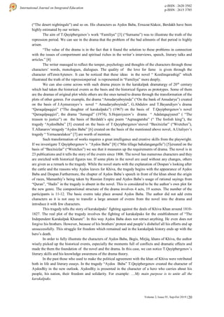 Creative peculiarities of drama pieces in the Karakalpak literature of ...