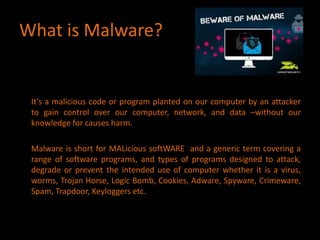Types of attack -Part3 (Malware Part -1) | PPT | Free Download