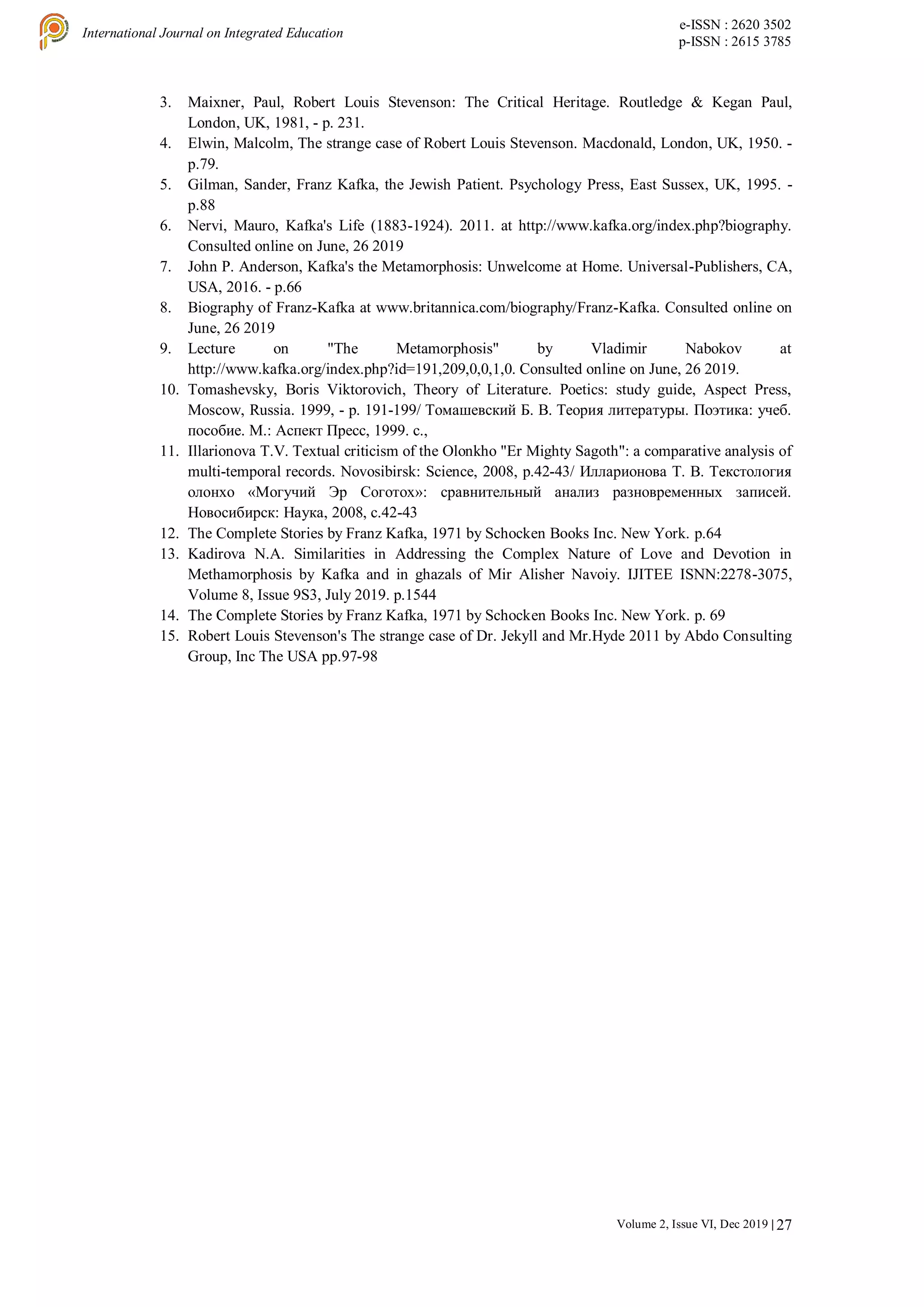 Parallelism in transformation motives of Strange Case of Dr. Jekyll and ...