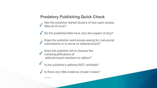 Open access, predatory journals and open science | PPTX