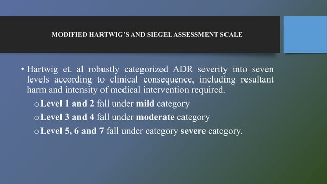 Severity, seriousness, predictability and preventability assessment ...