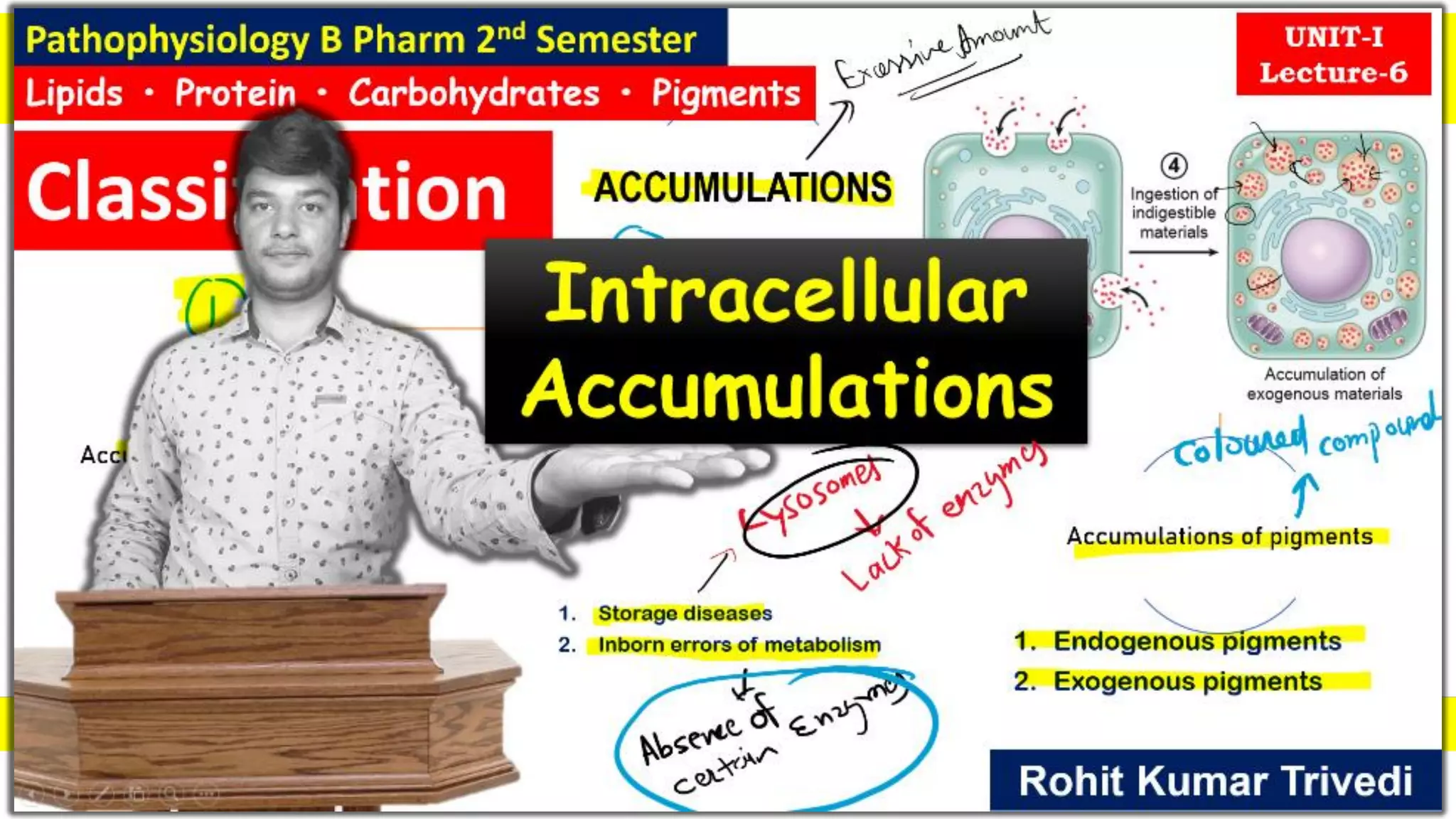 intracellular accumulation (lipids, proteins, carbohydrates, pigments ...