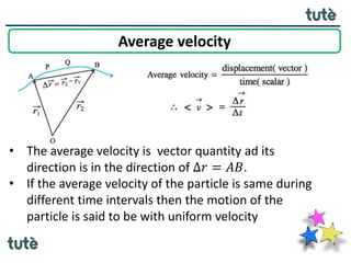 11th Physics - Motion in a Plane-Instantaneous Velocity | PPTX