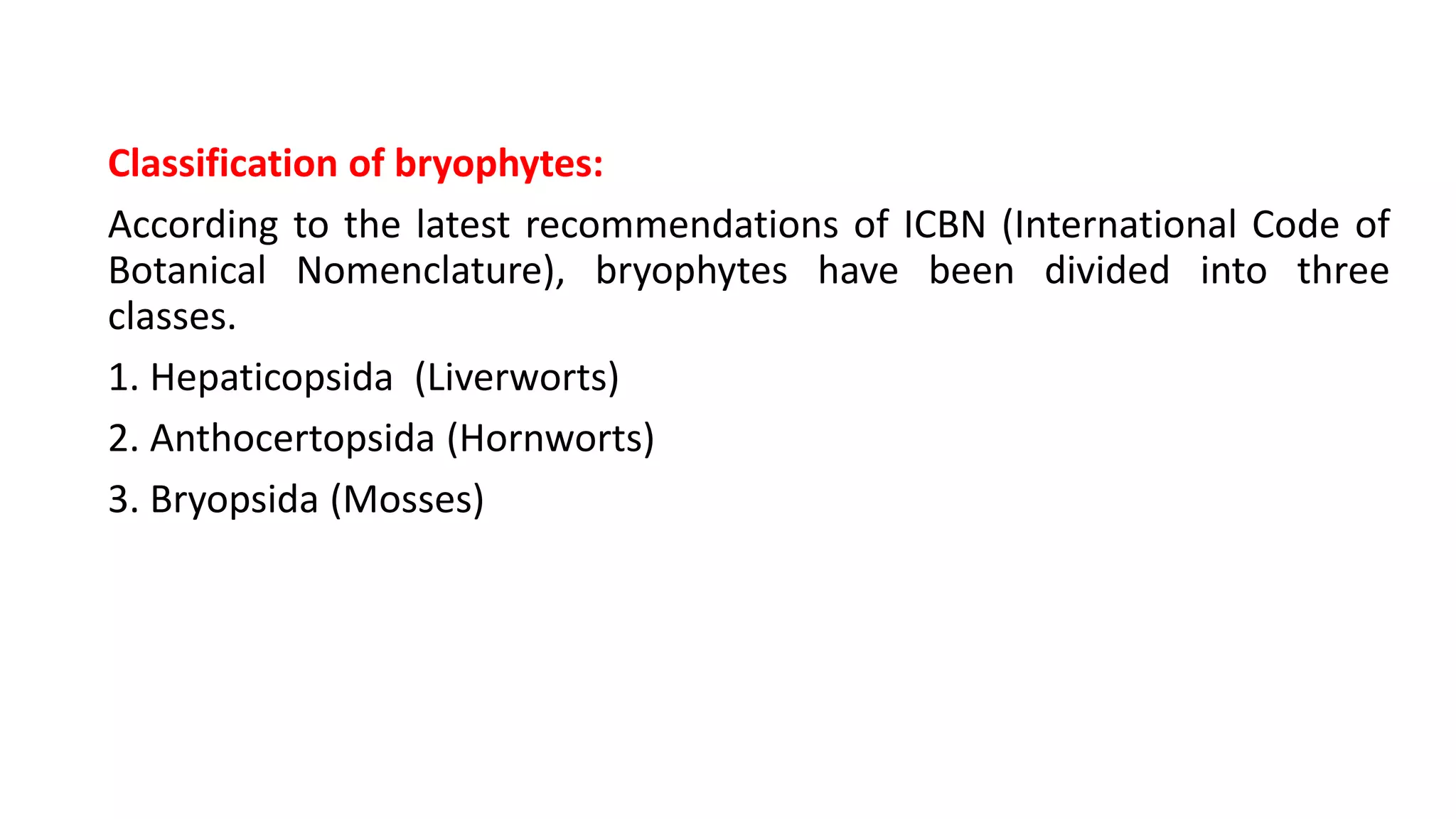6. Classification and economic importance of bryophytes | PPTX