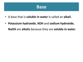 6.1 Role of water in showing acidic and alkaline properties (PPT) | PPTX