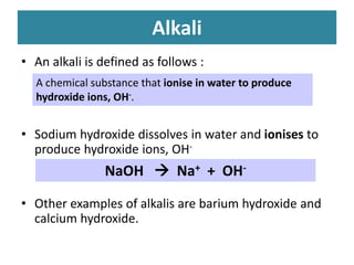 6.1 Role of water in showing acidic and alkaline properties (PPT) | PPTX