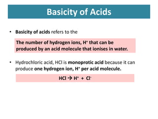 6.1 Role of water in showing acidic and alkaline properties (PPT) | PPTX
