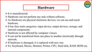 Part 5.1 Hardware | Software | System Software | Application Software ...