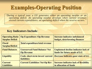Indicators for Municipal Financial Analysis | PDF