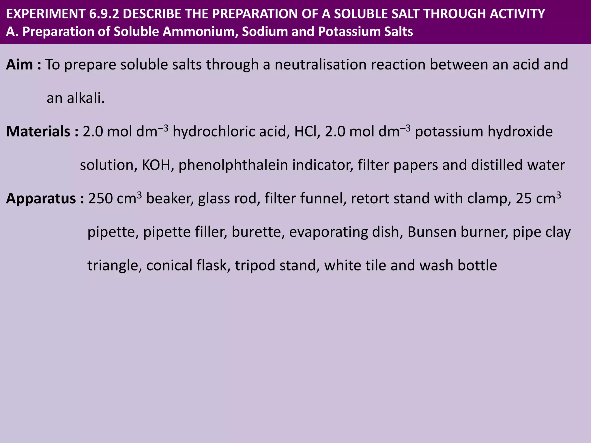 6.9 PREPARATION OF SALTS | PPTX