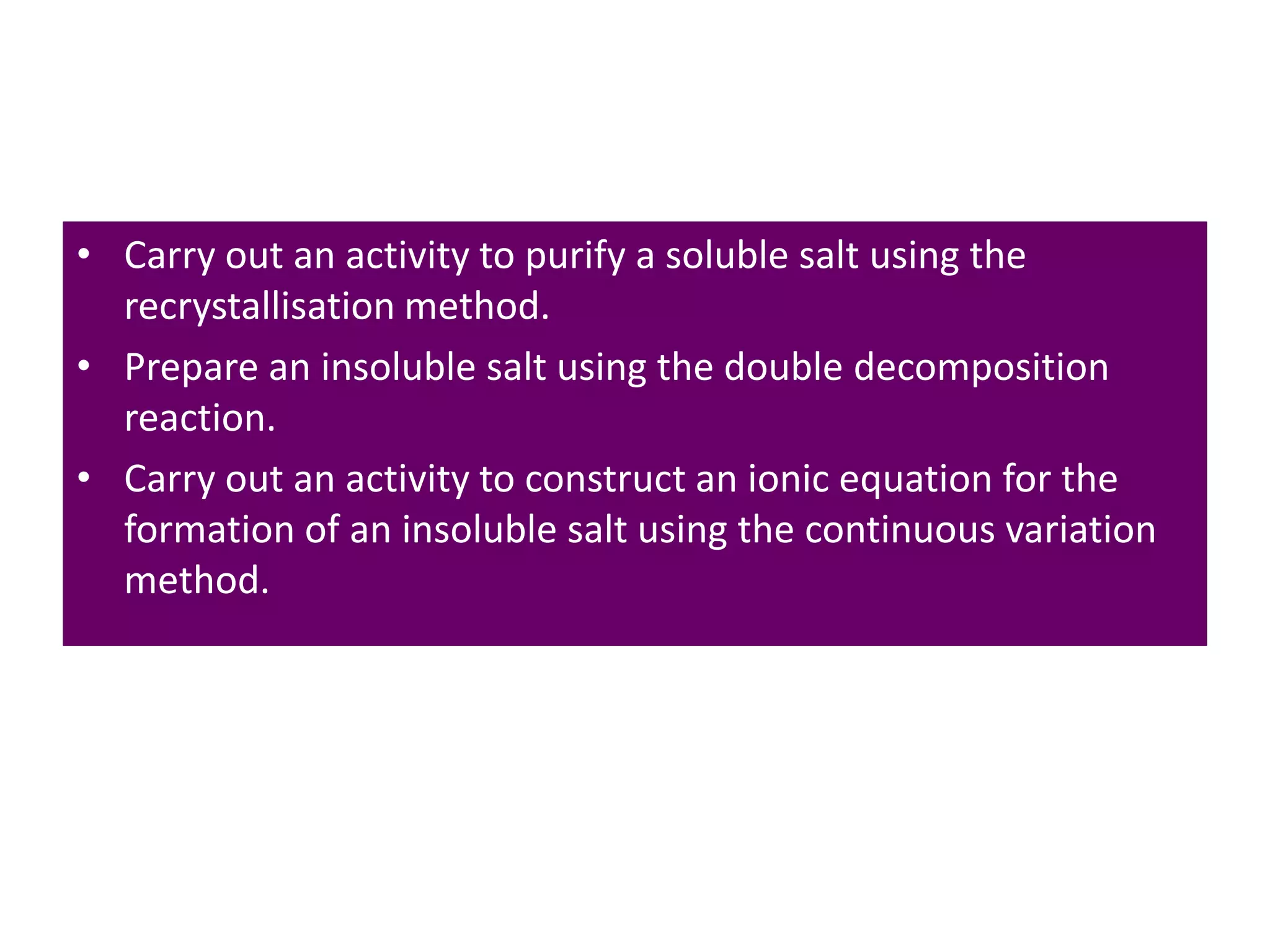 6.9 PREPARATION OF SALTS | PPTX