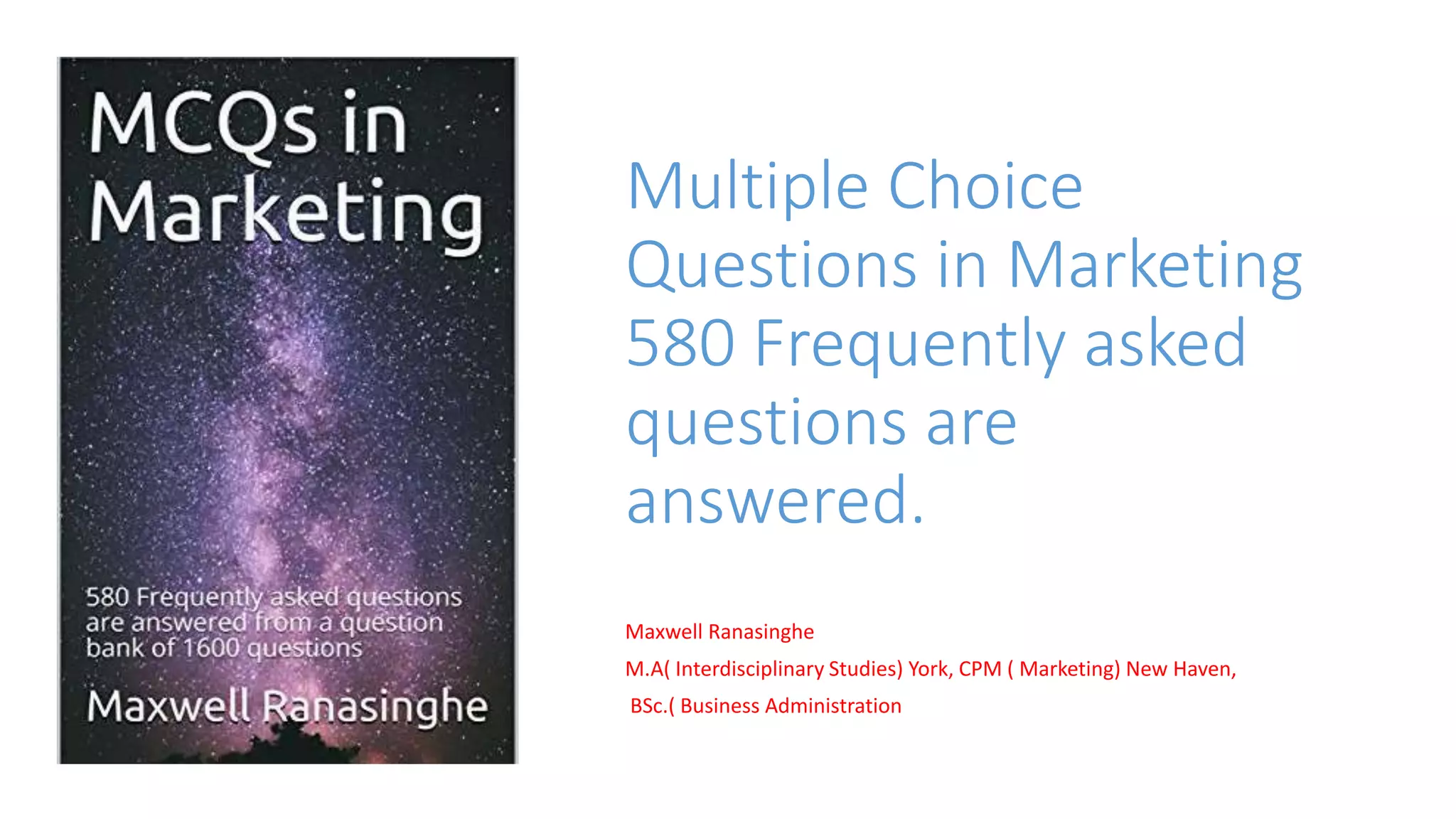 Marketing Research- Multiple Choice Questions ( MCQs) on Marketing ...
