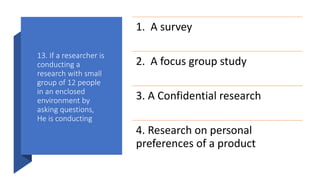 Marketing Research- Multiple Choice Questions ( MCQs) on Marketing ...
