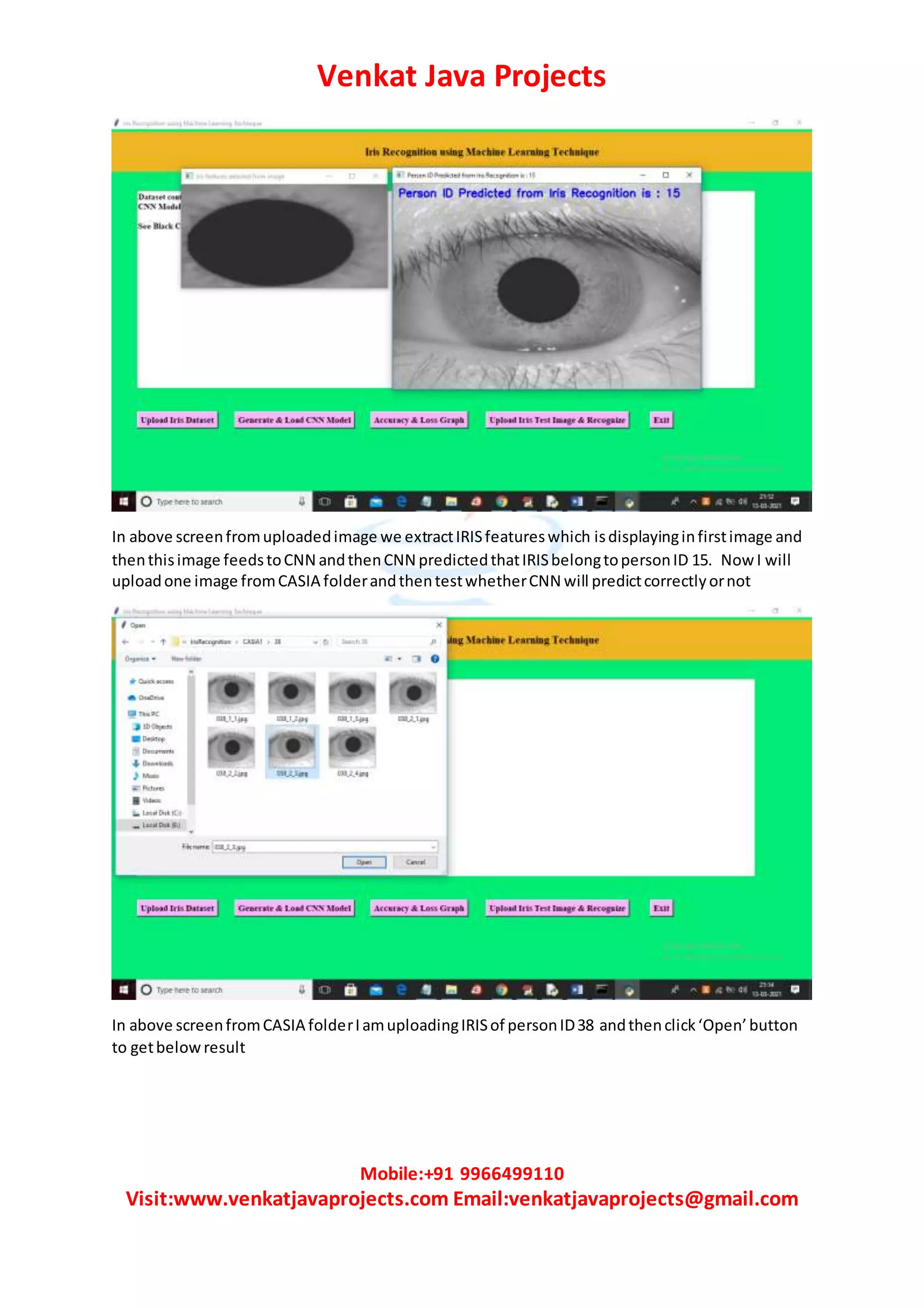 6.iris recognition using machine learning technique | DOCX