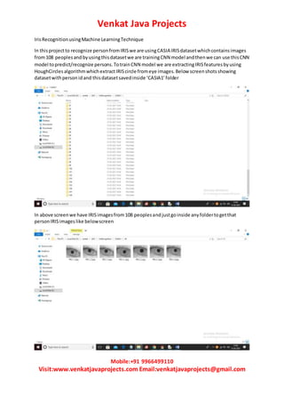 6.iris recognition using machine learning technique | DOCX