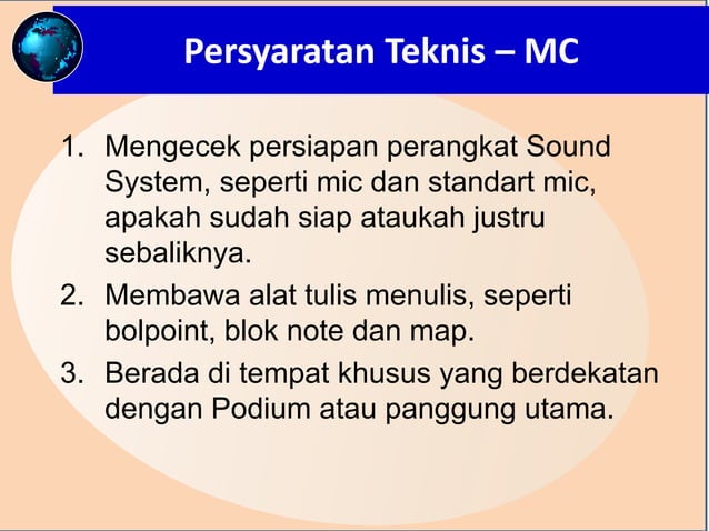 Tugas, Fungsi, dan Tanggung jawab Protokoler dan MC _Training ...
