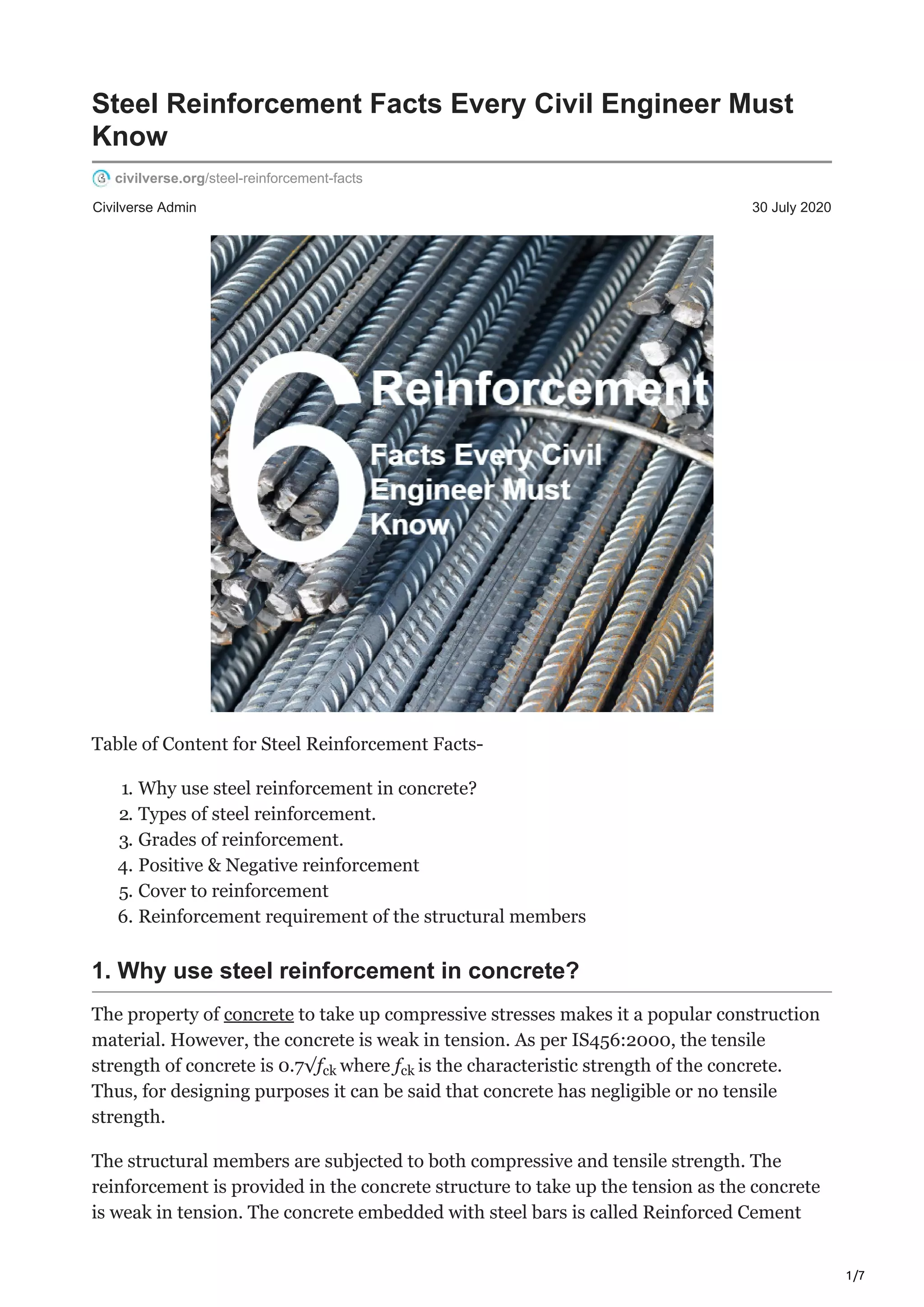 Steel Reinforcement Facts Every Civil Engineer Must Know | PDF