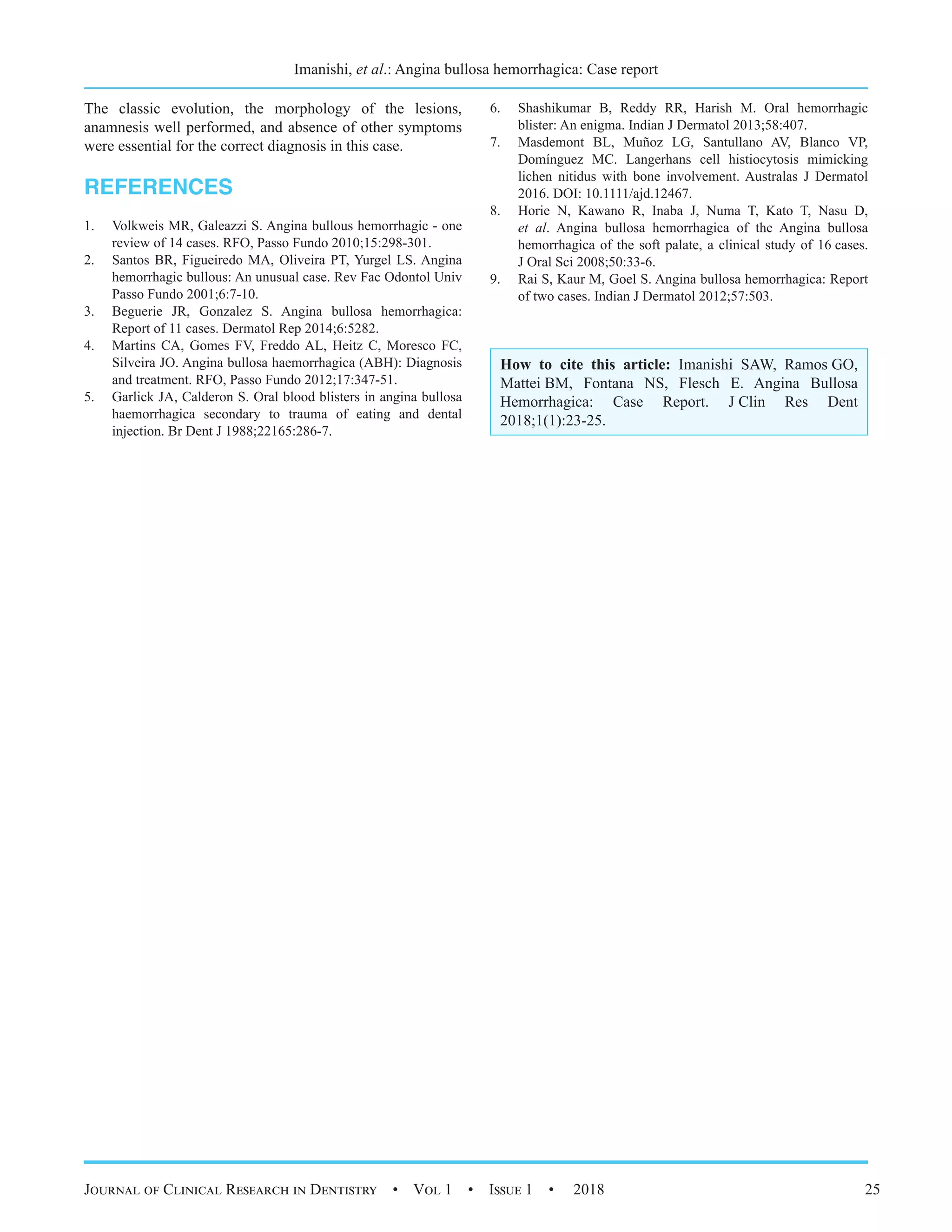 Angina Bullosa Hemorrhagica: Case Report | PDF