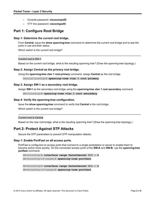 6.5.1.2 packet tracer layer 2 security instructor | PDF