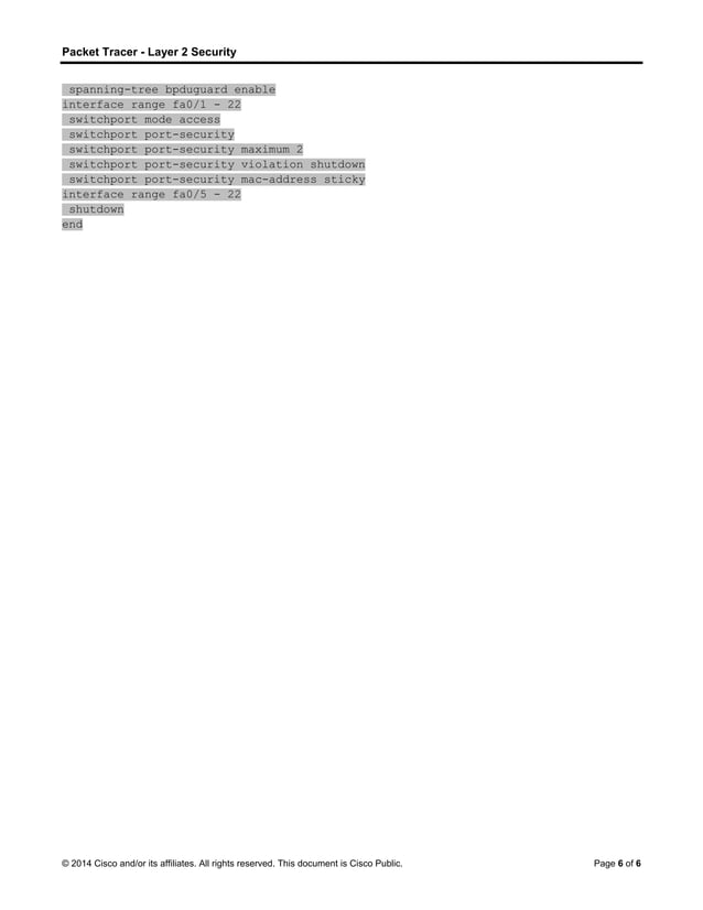 6.5.1.2 packet tracer layer 2 security instructor | PDF | Operating Systems | Computer Software ...