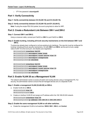 6.5.1.3 packet tracer layer 2 vlan security instructor | PDF