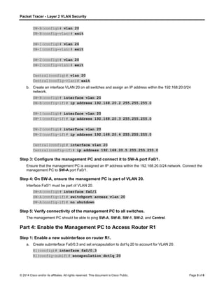 6.5.1.3 packet tracer layer 2 vlan security instructor | PDF