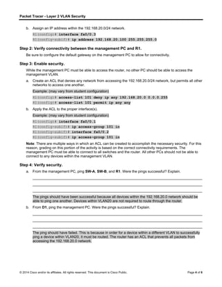 6.5.1.3 packet tracer layer 2 vlan security instructor | PDF
