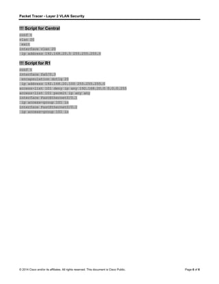 6.5.1.3 packet tracer layer 2 vlan security instructor | PDF