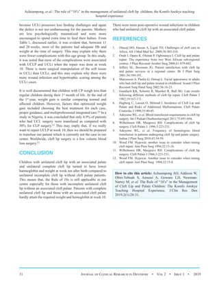The Rule Of “10’s” in the Management of Unilateral Cleft Lip Children ...