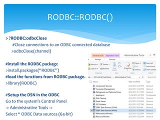 Import Database Data using RODBC in R Studio | PPT