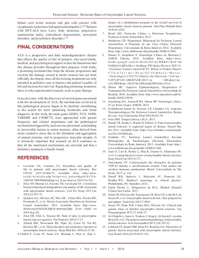The Main Molecular Bases of Amyotrophic Lateral Sclerosis: An Integrating Review | PDF