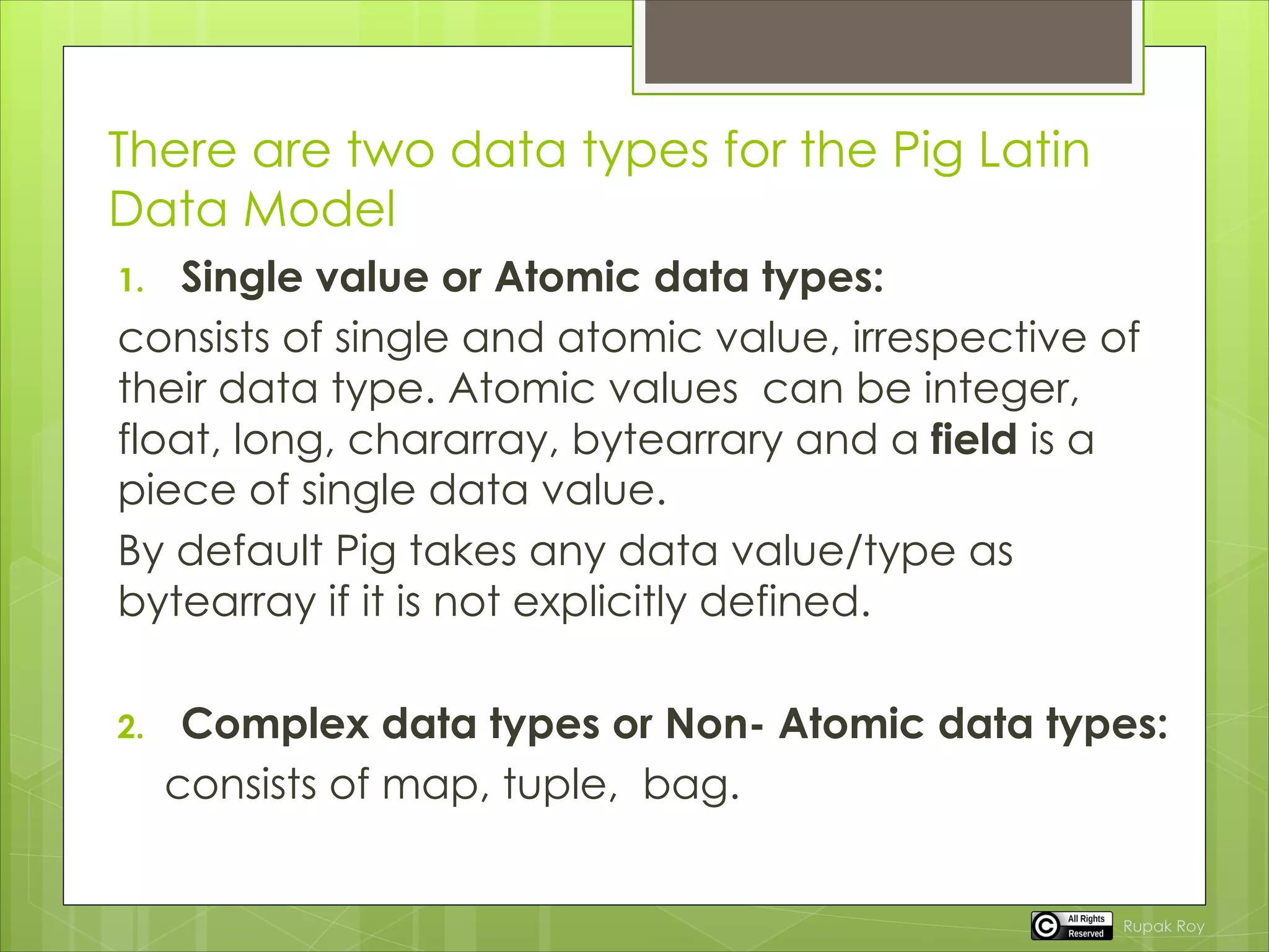 Pig Latin, Data Model with Load and Store Functions | PDF