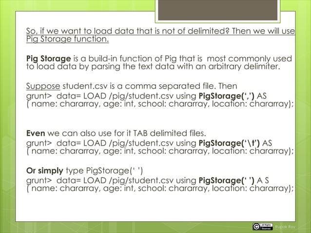 Pig Latin, Data Model with Load and Store Functions | PPT