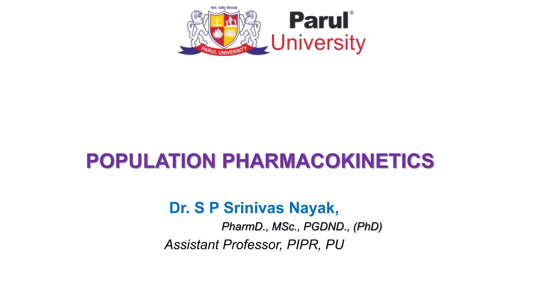 6. population pharmacokinetics | PPTX