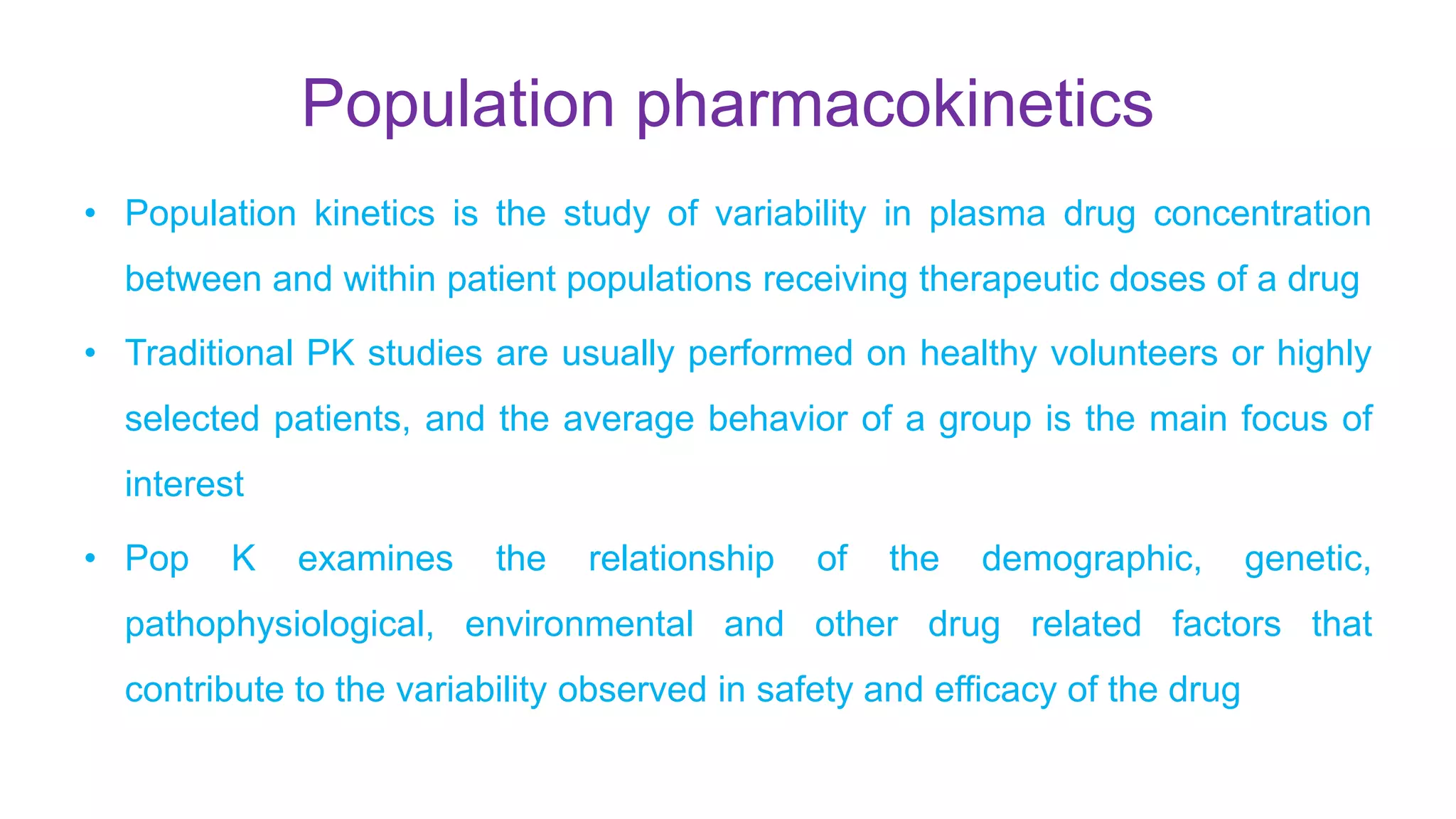 6. population pharmacokinetics | PPTX