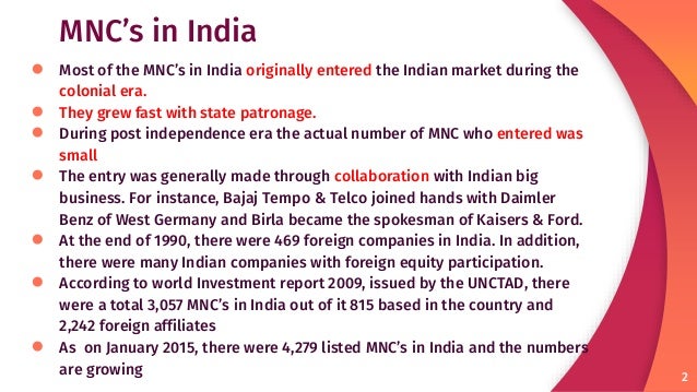 MULTINATIONAL CORPORATIONS #6 - MNC’s in India | PPTX