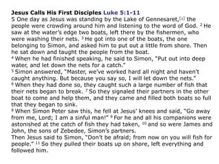 Miraculous Catches of Fish (Luke 5: 1- 11) | PPT