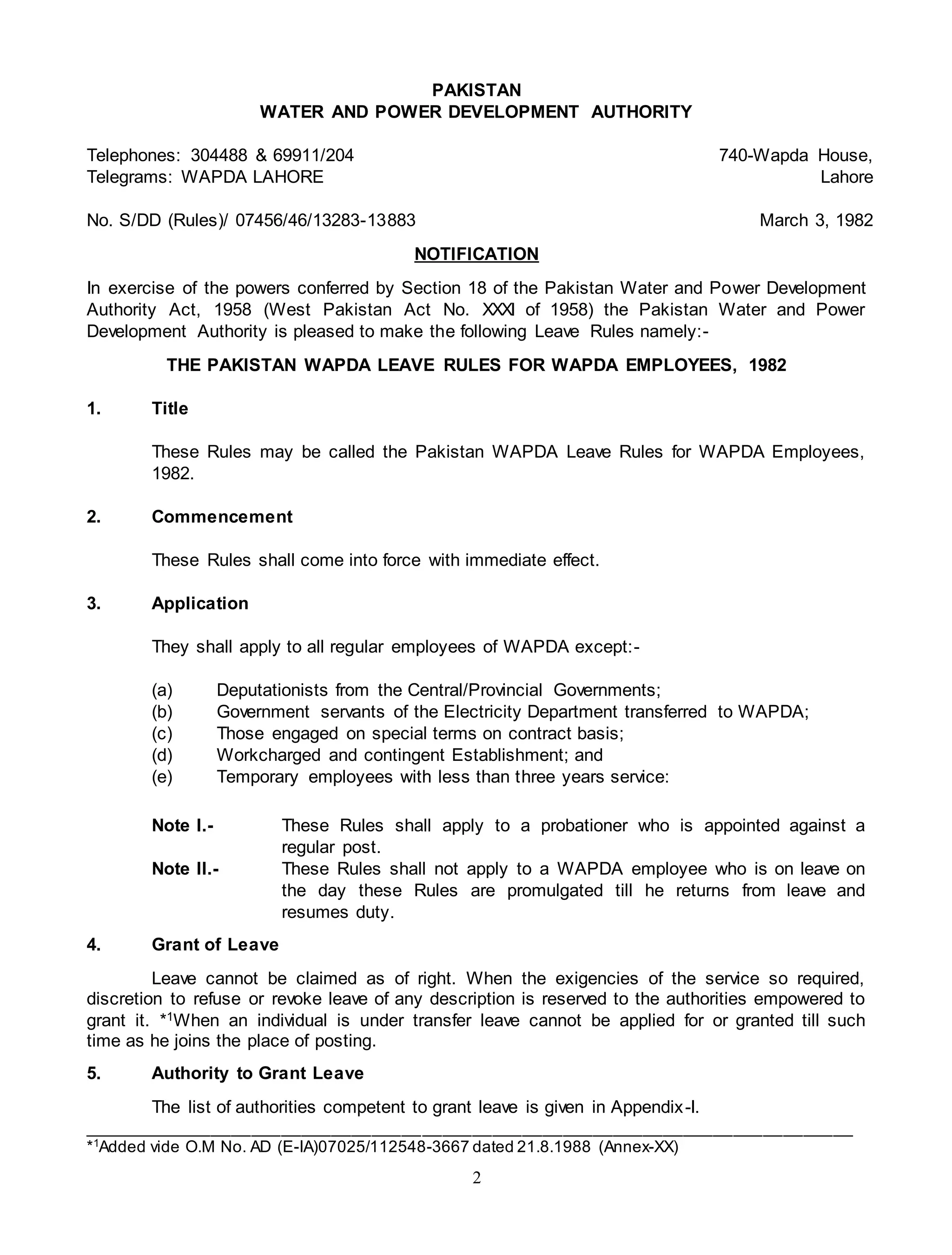 6. WAPDA Leave Rules 1982.doc